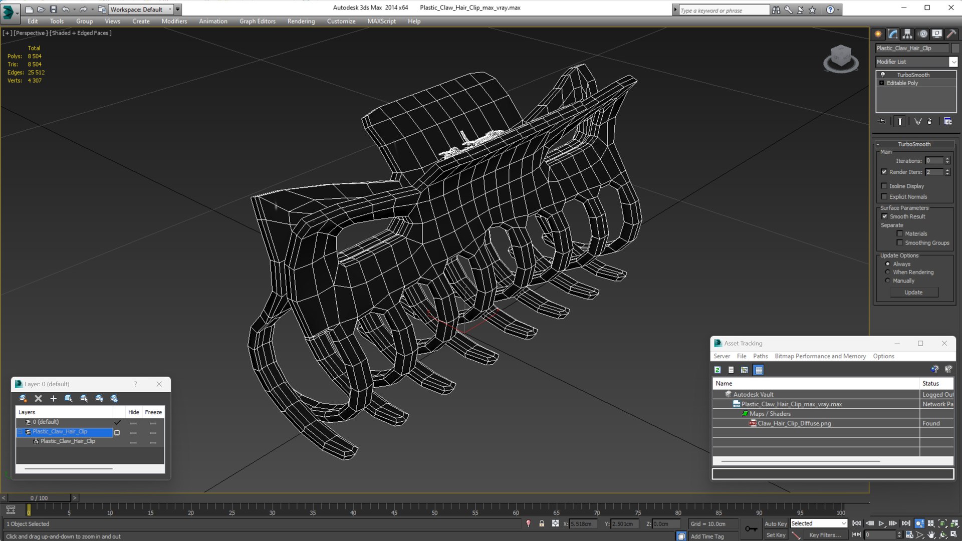 3D Plastic Claw Hair Clip - TurboSquid 2117329
