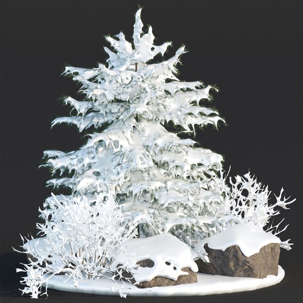 3D Snow garden collection vol 170 - TurboSquid 2003213