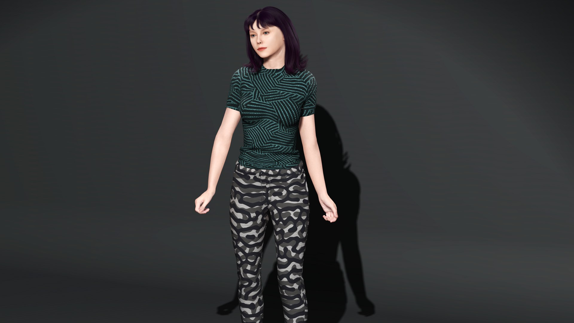 Realistic Young Female Character Ready HighQuality Modern Outfit Model ...
