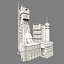 3d model of low-poly sci-fi tower