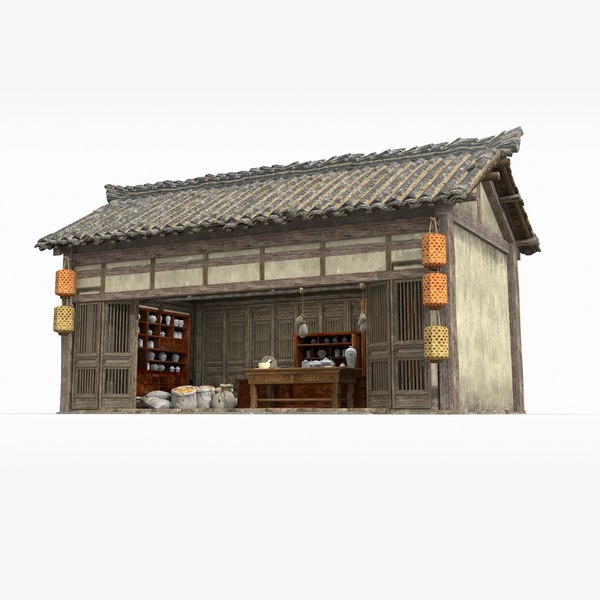 3D Asian ancient architecture shop drugstore - TurboSquid 1937253