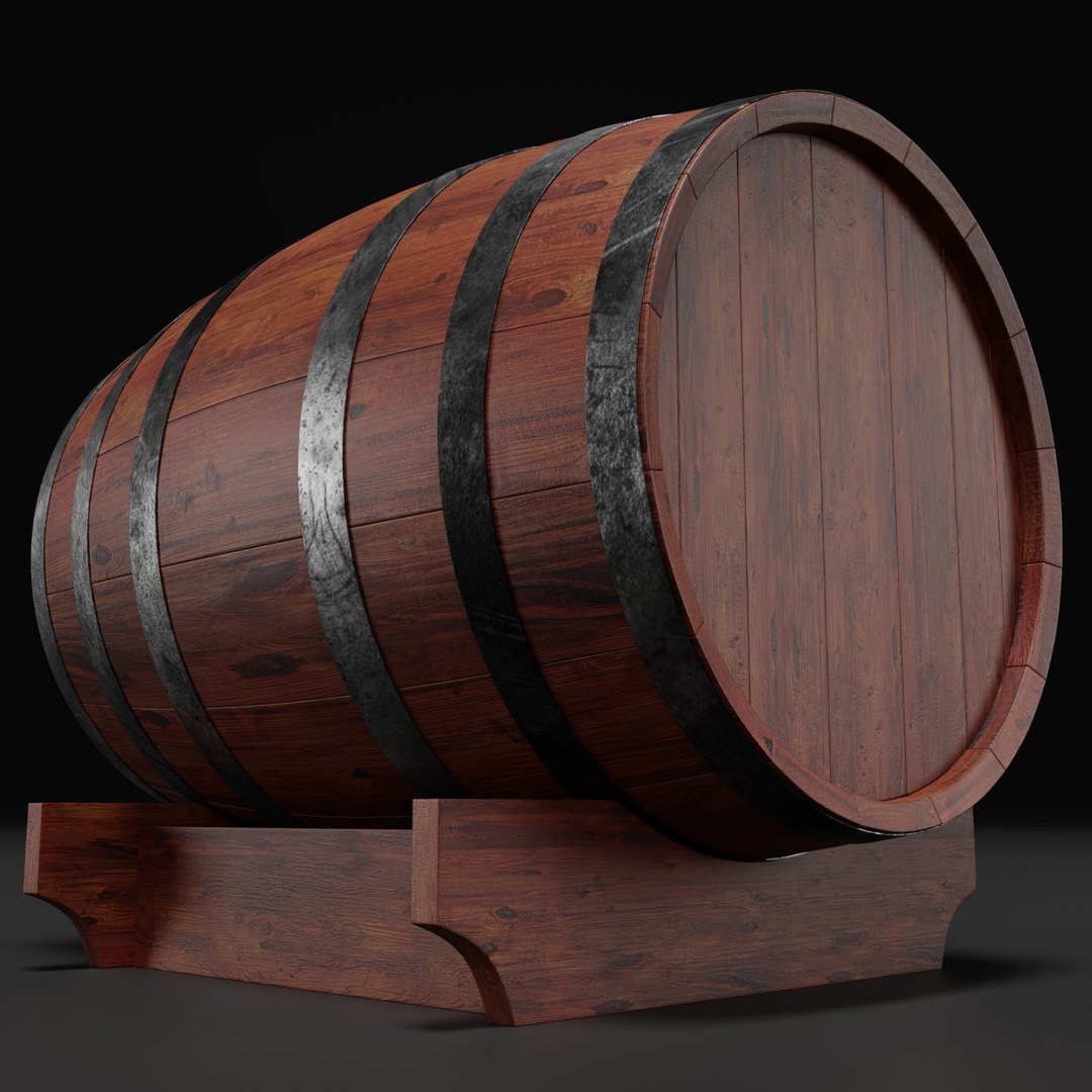 3D Wooden Barrel Model - TurboSquid 2105281