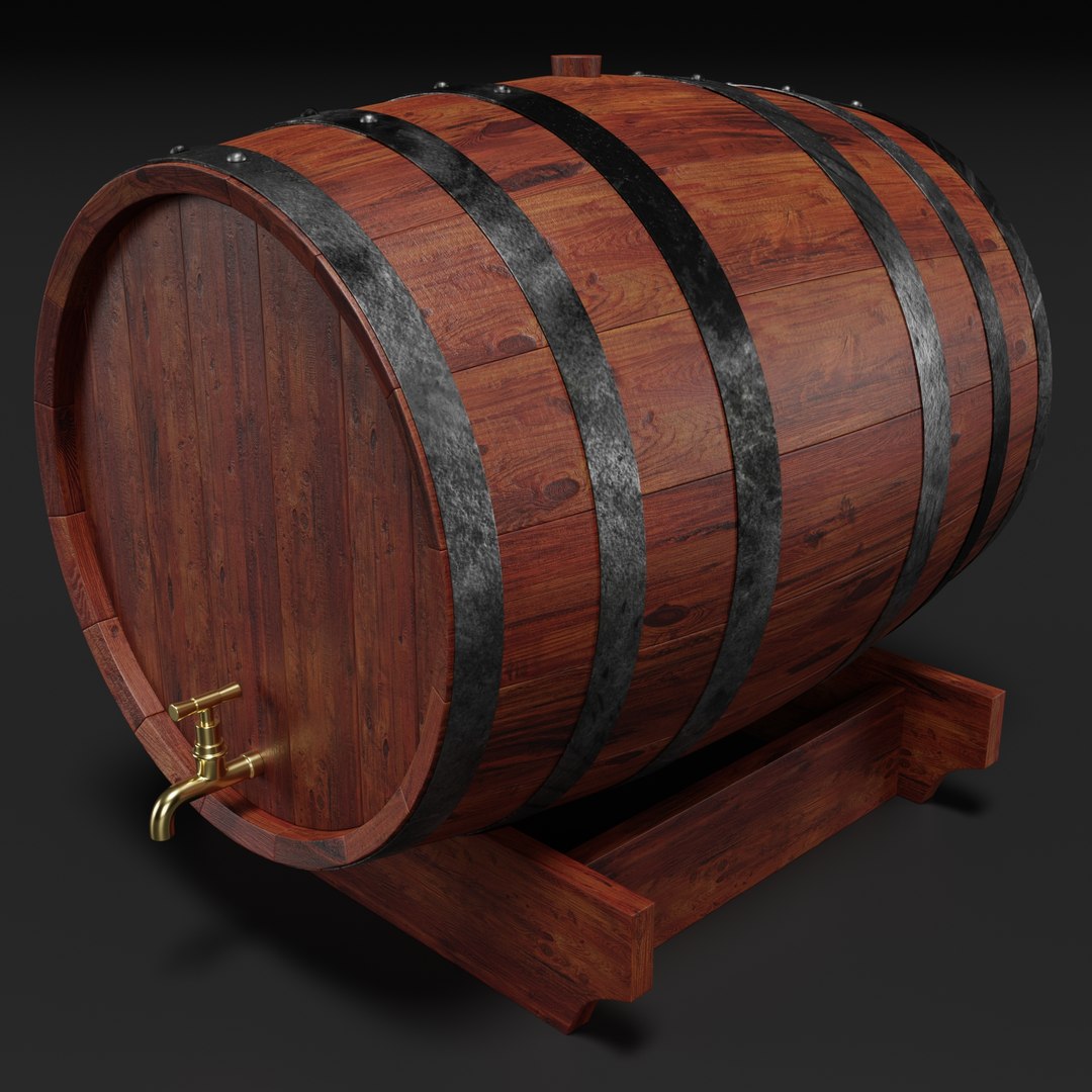 3D Wooden Barrel Model - TurboSquid 2105281