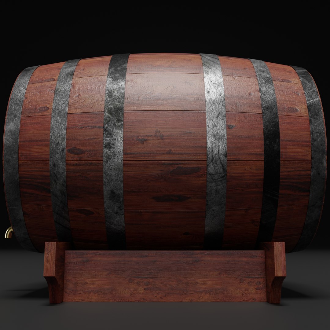 3D Wooden Barrel Model - TurboSquid 2105281