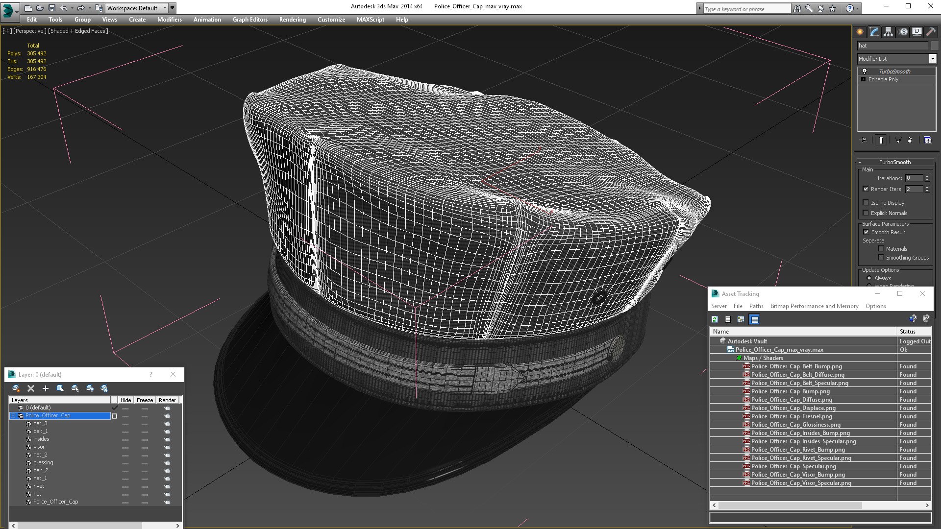 Police Officer Cap 3D Model - TurboSquid 2250027