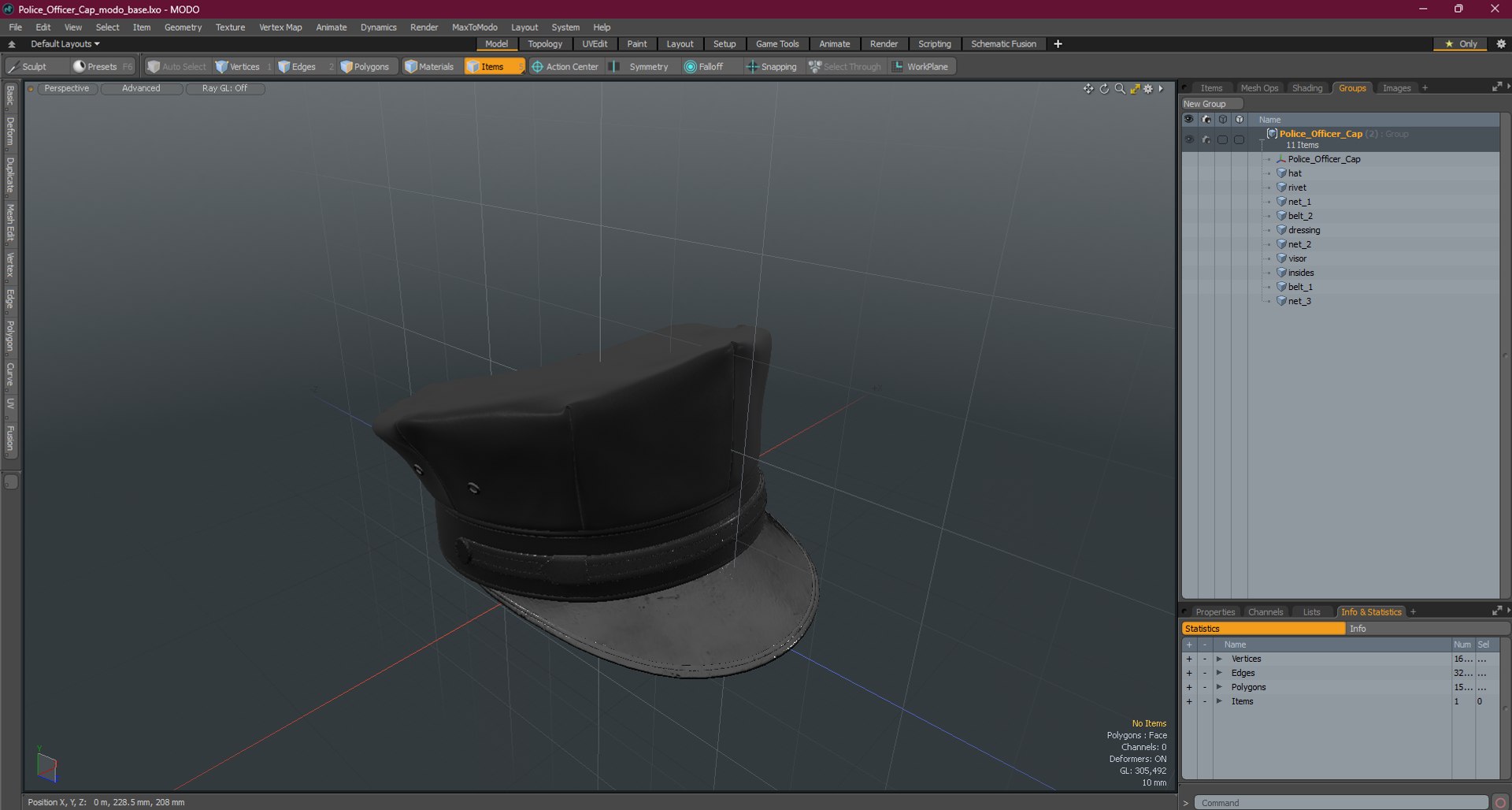Police Officer Cap 3D Model - TurboSquid 2250027