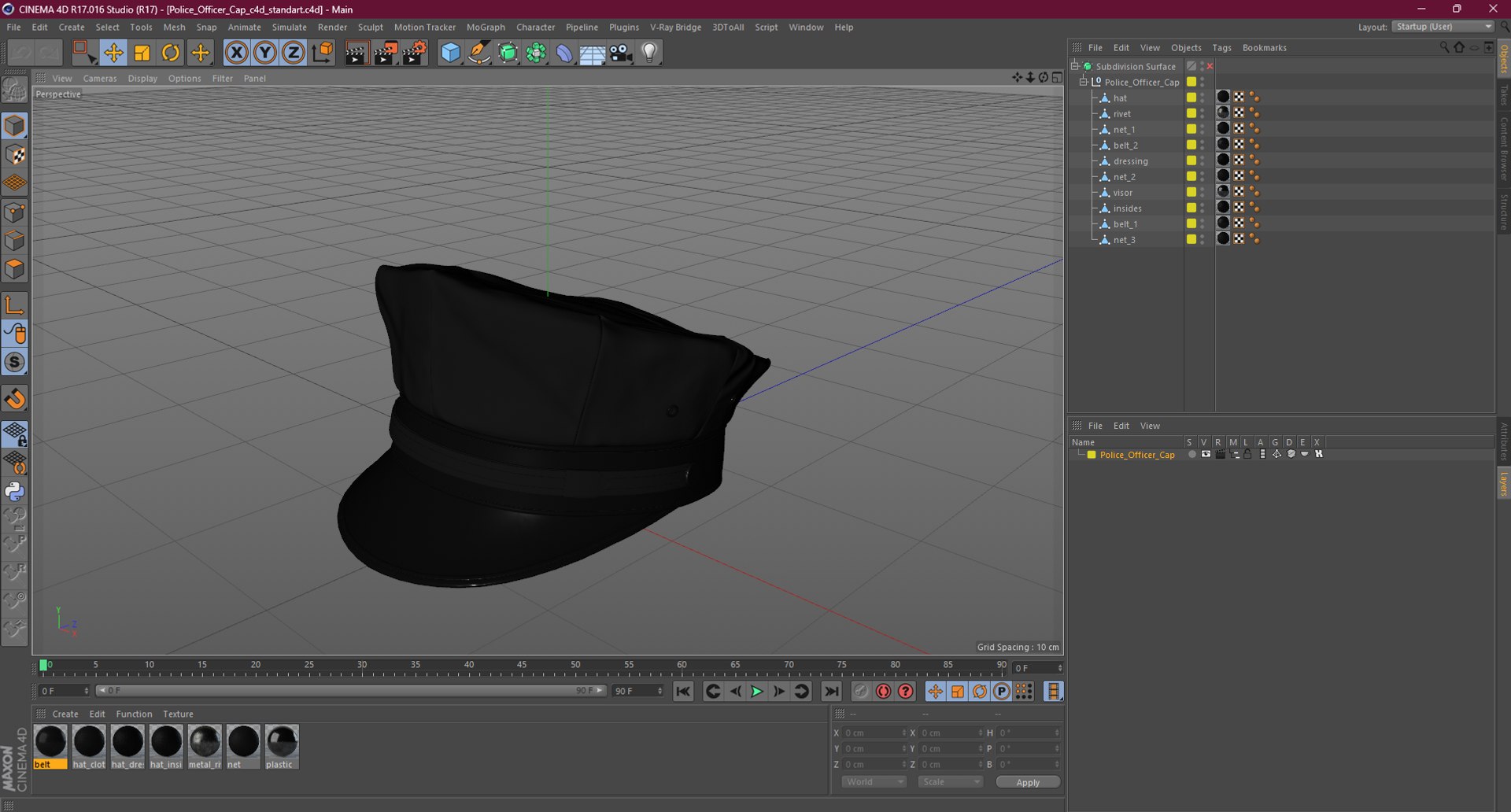 Police Officer Cap 3D Model - TurboSquid 2250027