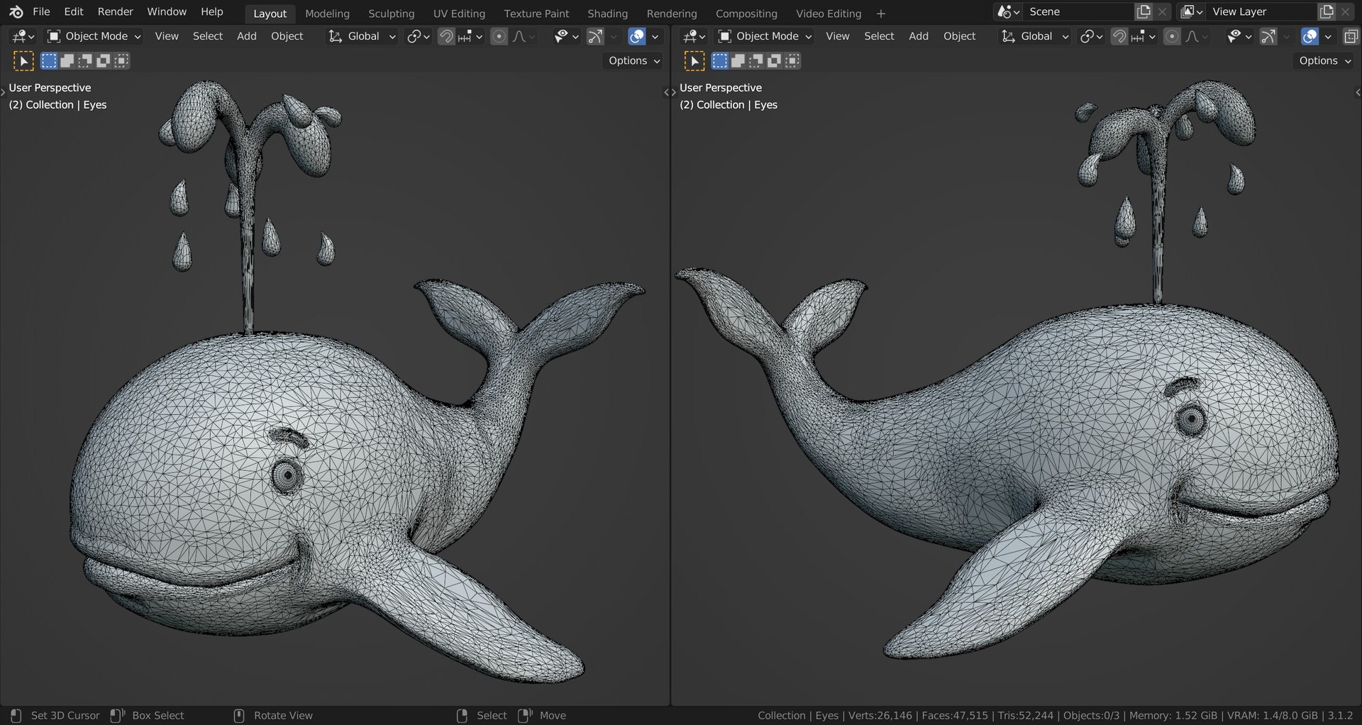 3D model Stylized Cartoon Whale - TurboSquid 1894622