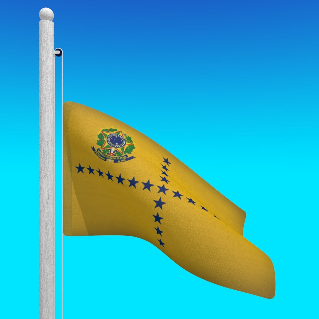 3d model flags brazil