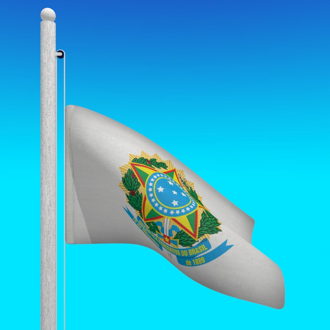 3d model flags brazil