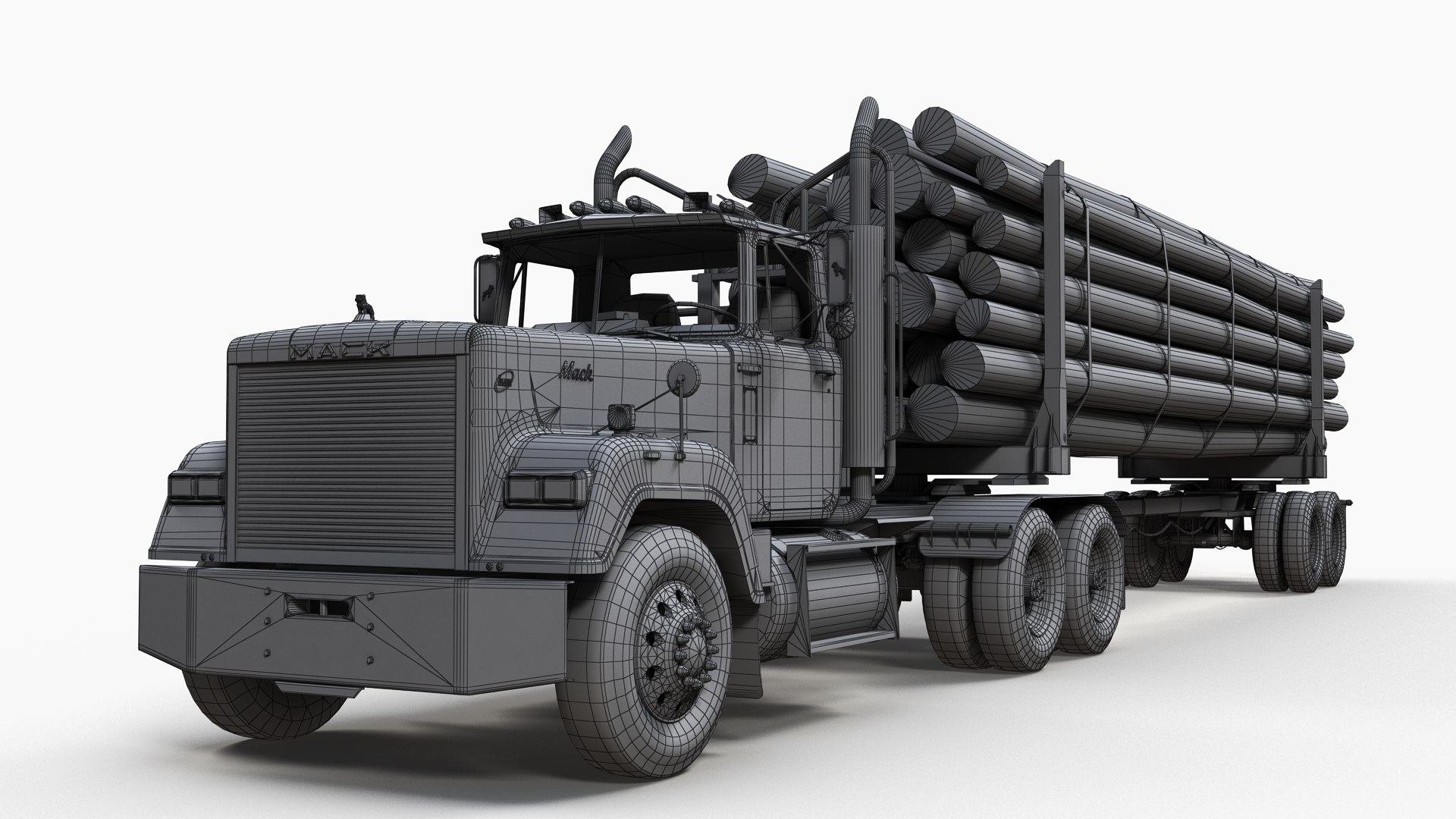 Mack SuperLiner Log Truck Model - TurboSquid 2096724