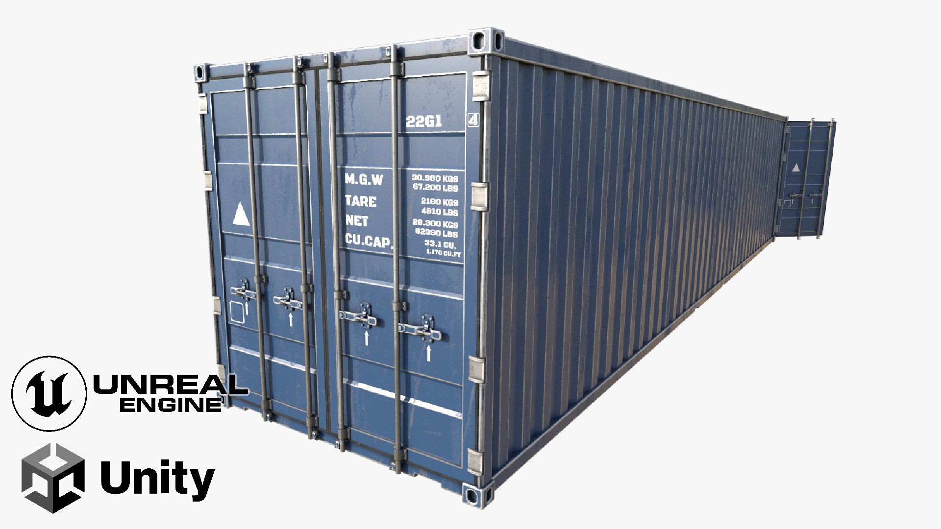 3D Shipping Container 40 Foot Model - TurboSquid 2254832