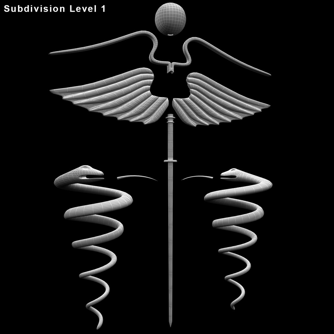 Realistic Caduceus 3d Max