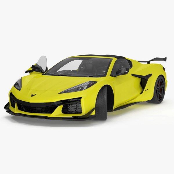 modelo 3d Yellow Chevy Corvette Z06 2023 Coupe Rigged for Cinema 4D ...