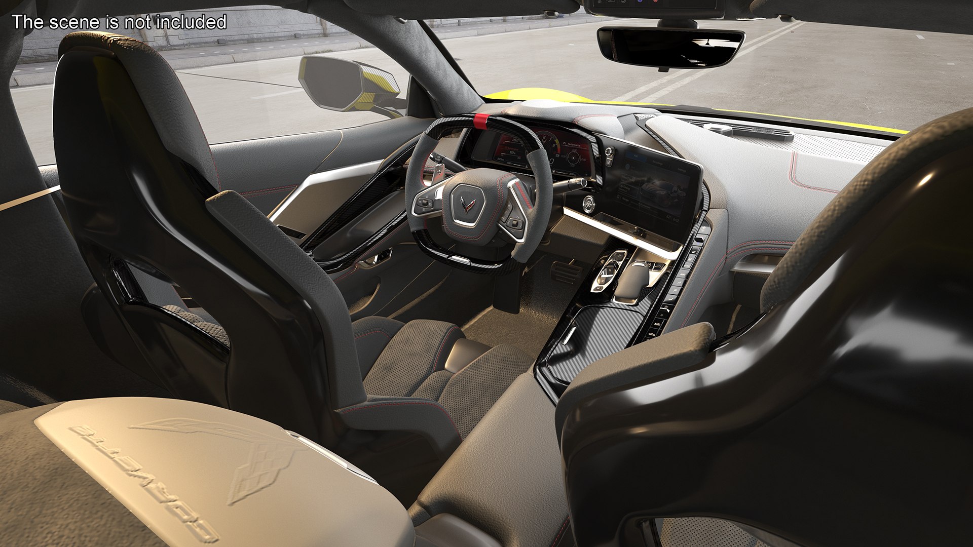 Yellow Chevy Corvette Z06 2023 Coupe Rigged for Cinema 4D model ...