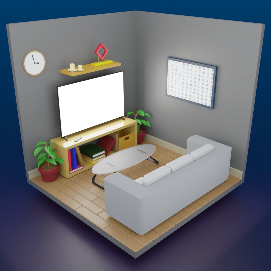 3D Isometric Living Room 1 Model - TurboSquid 1907134
