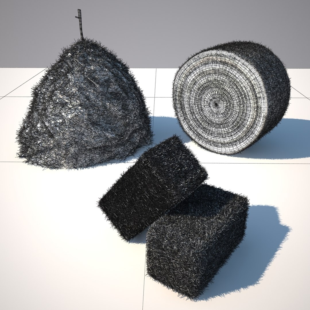 3d Model Hay Bales Realistic