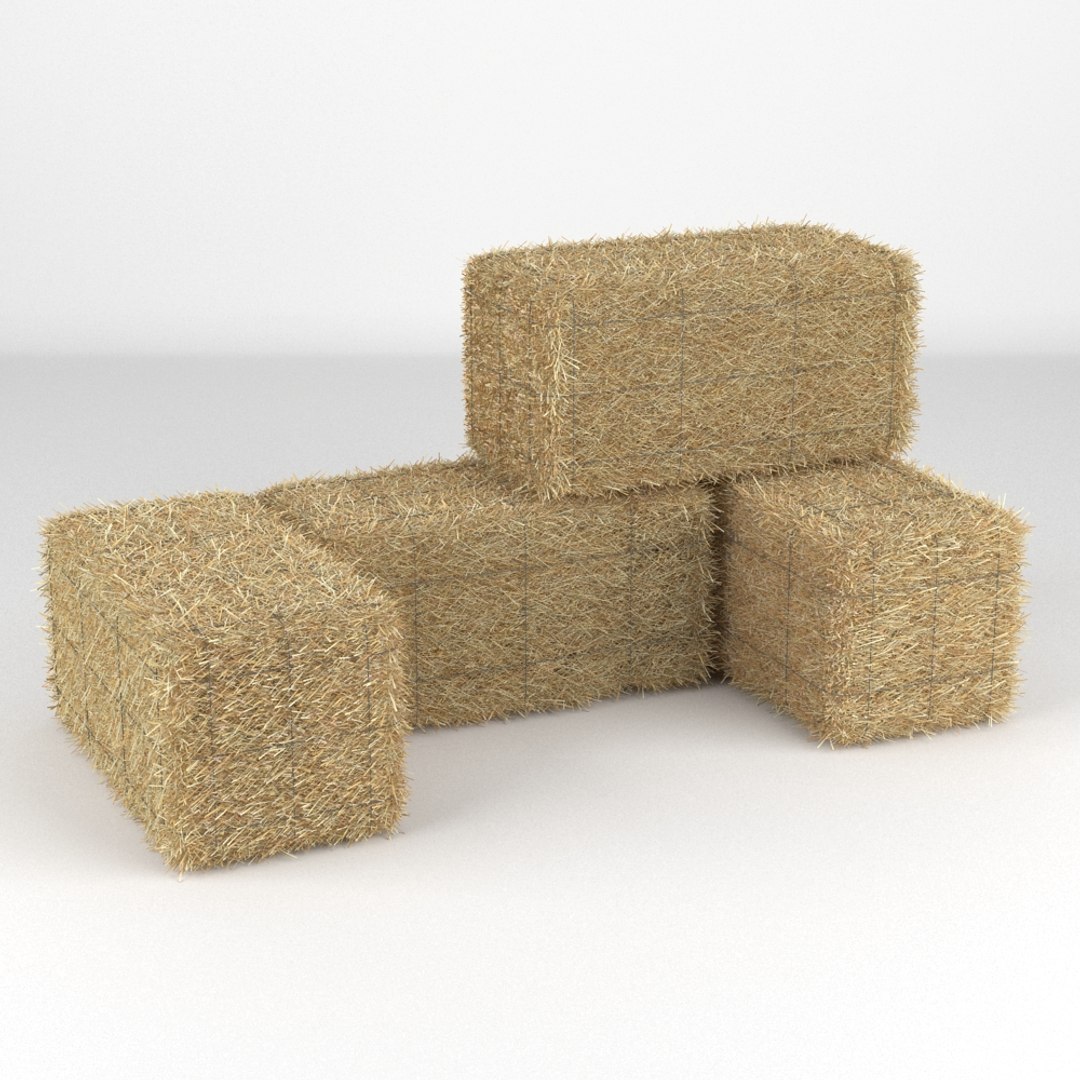 3d Model Hay Bales Realistic