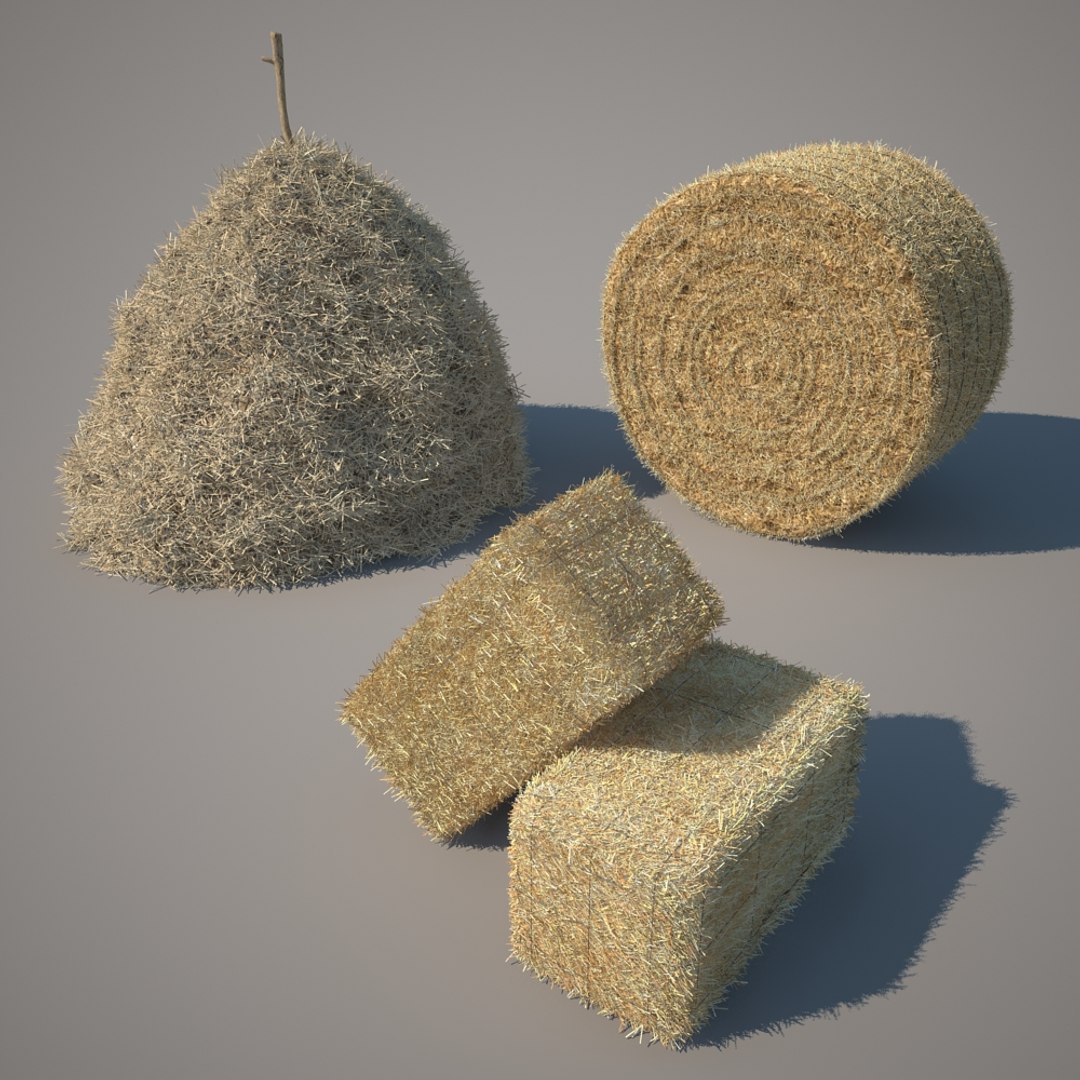 3d Model Hay Bales Realistic