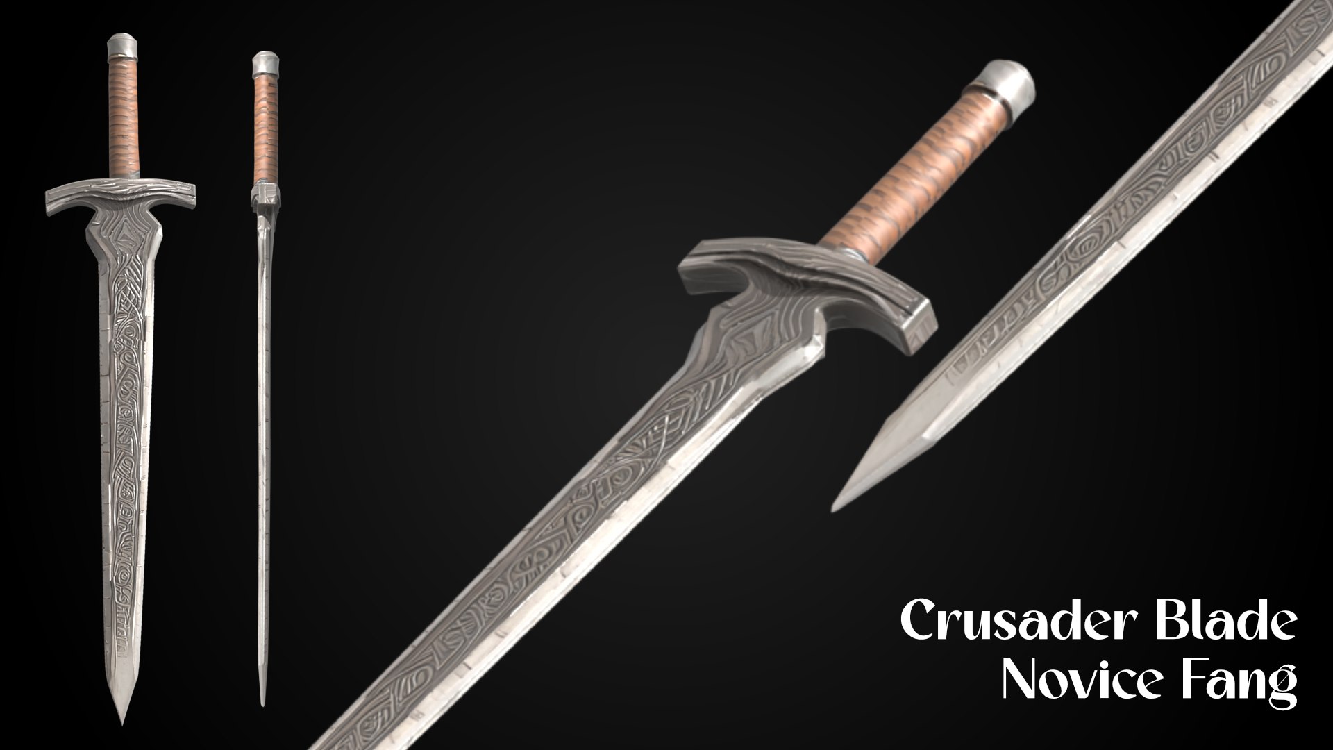 3D Stylized Knight Sword - Crusader Blade - Novice Fang - TurboSquid ...