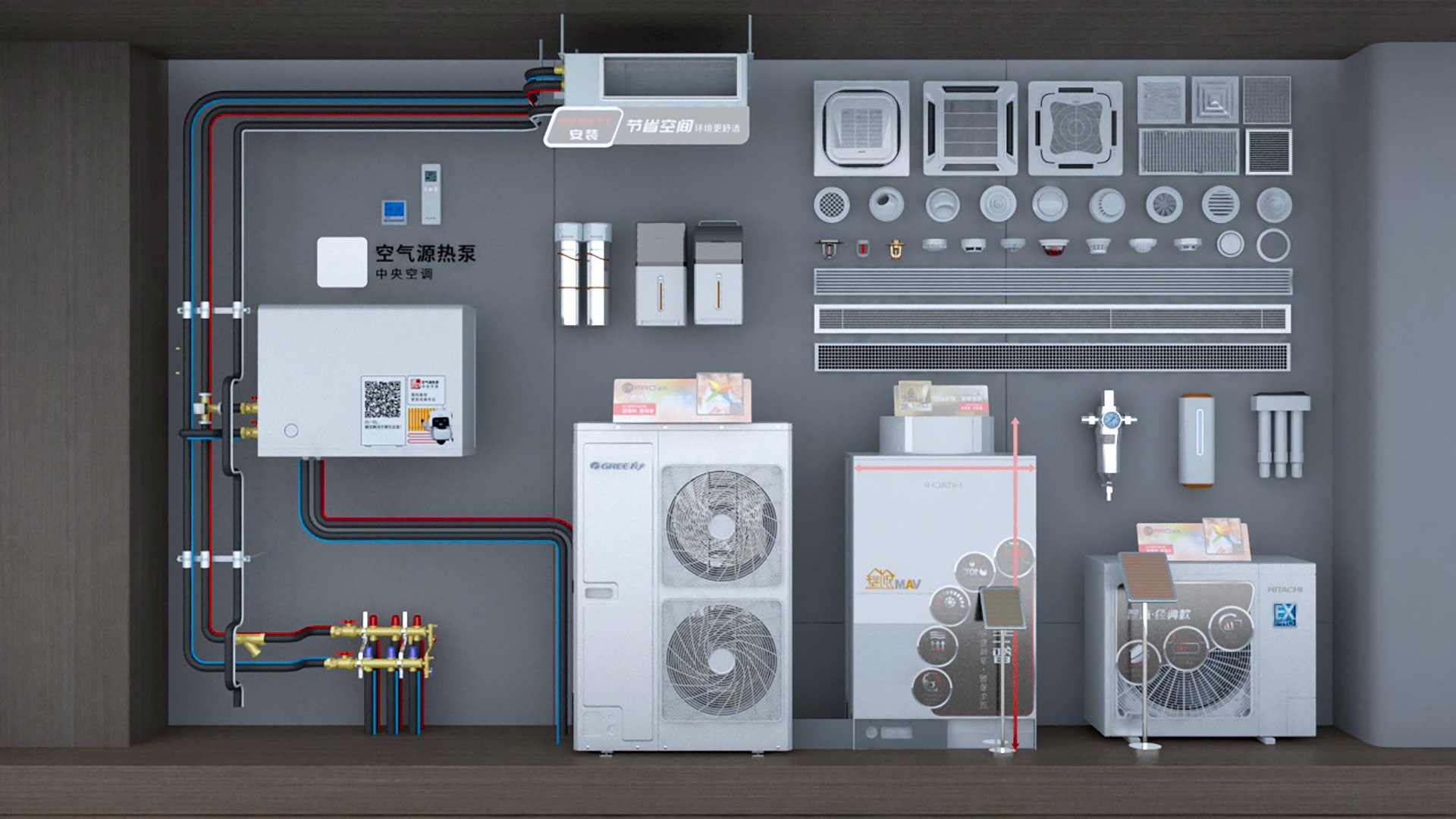 3D Model Air Conditioner Outlet Central Air Conditioner Camera Smoke ...