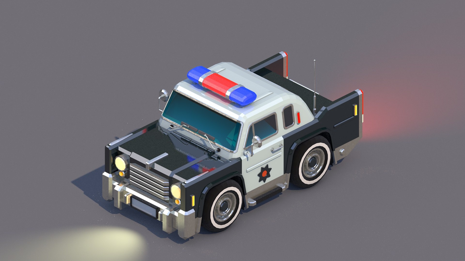 Police Car - Black 3D Model - TurboSquid 2136685
