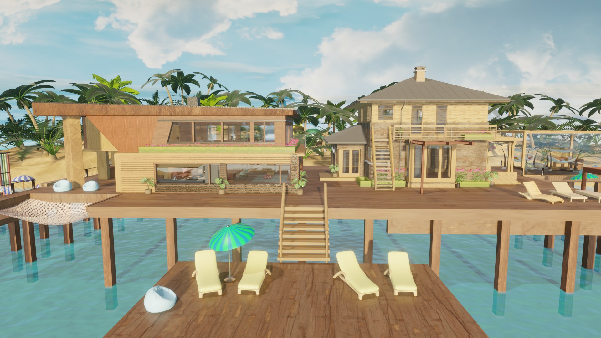 Luxurious Beachfront Villa With Beach 3D Model - TurboSquid 2186455