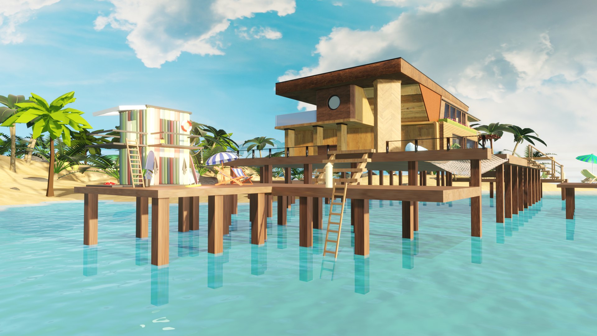 Luxurious Beachfront Villa With Beach 3D Model - TurboSquid 2186455