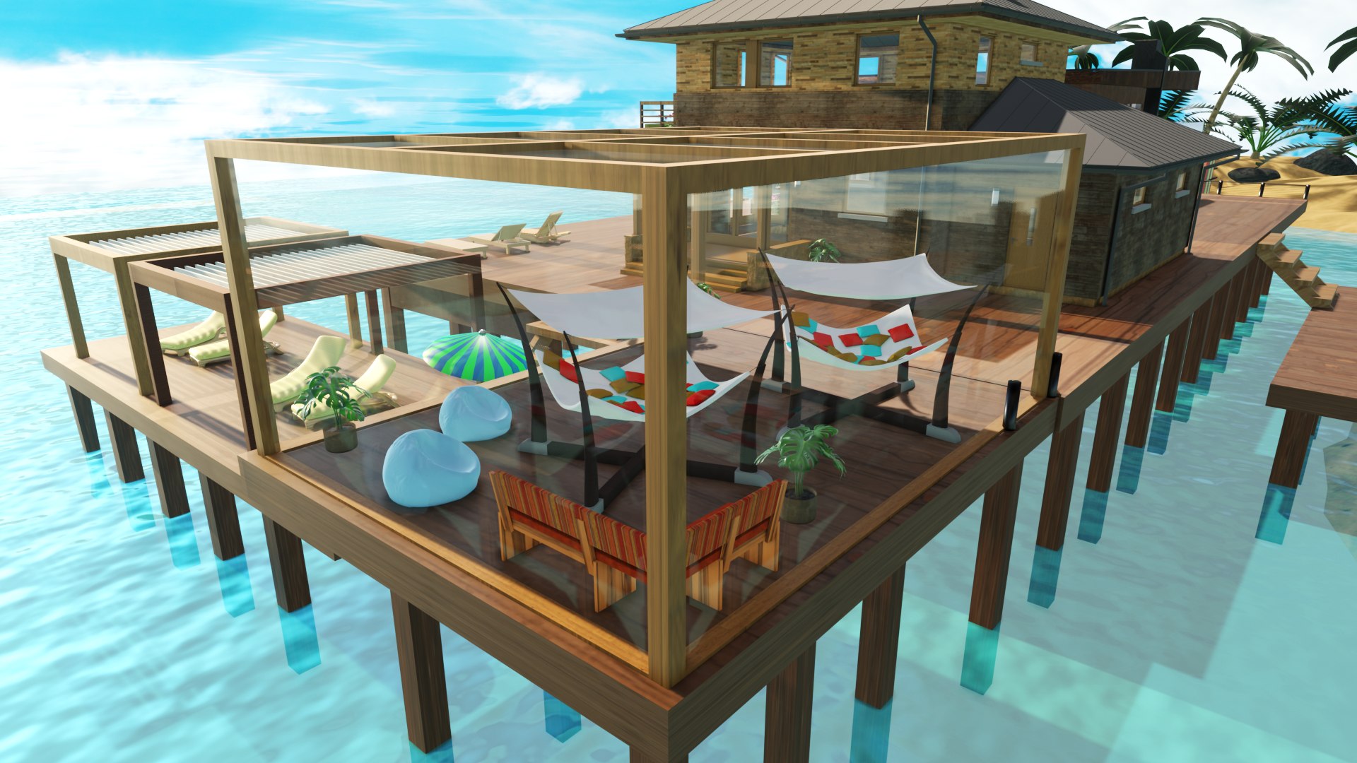 Luxurious Beachfront Villa With Beach 3D Model - TurboSquid 2186455