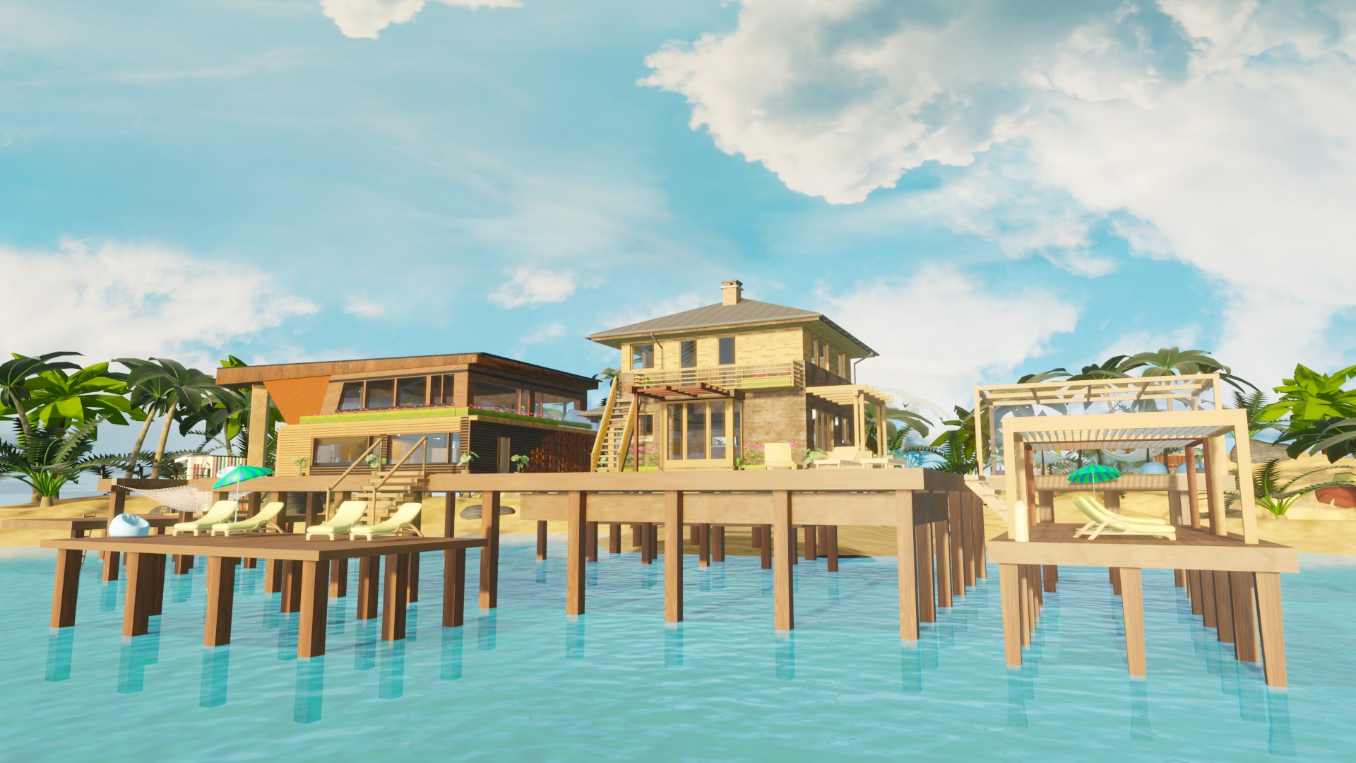 Luxurious Beachfront Villa With Beach 3D Model - TurboSquid 2186455