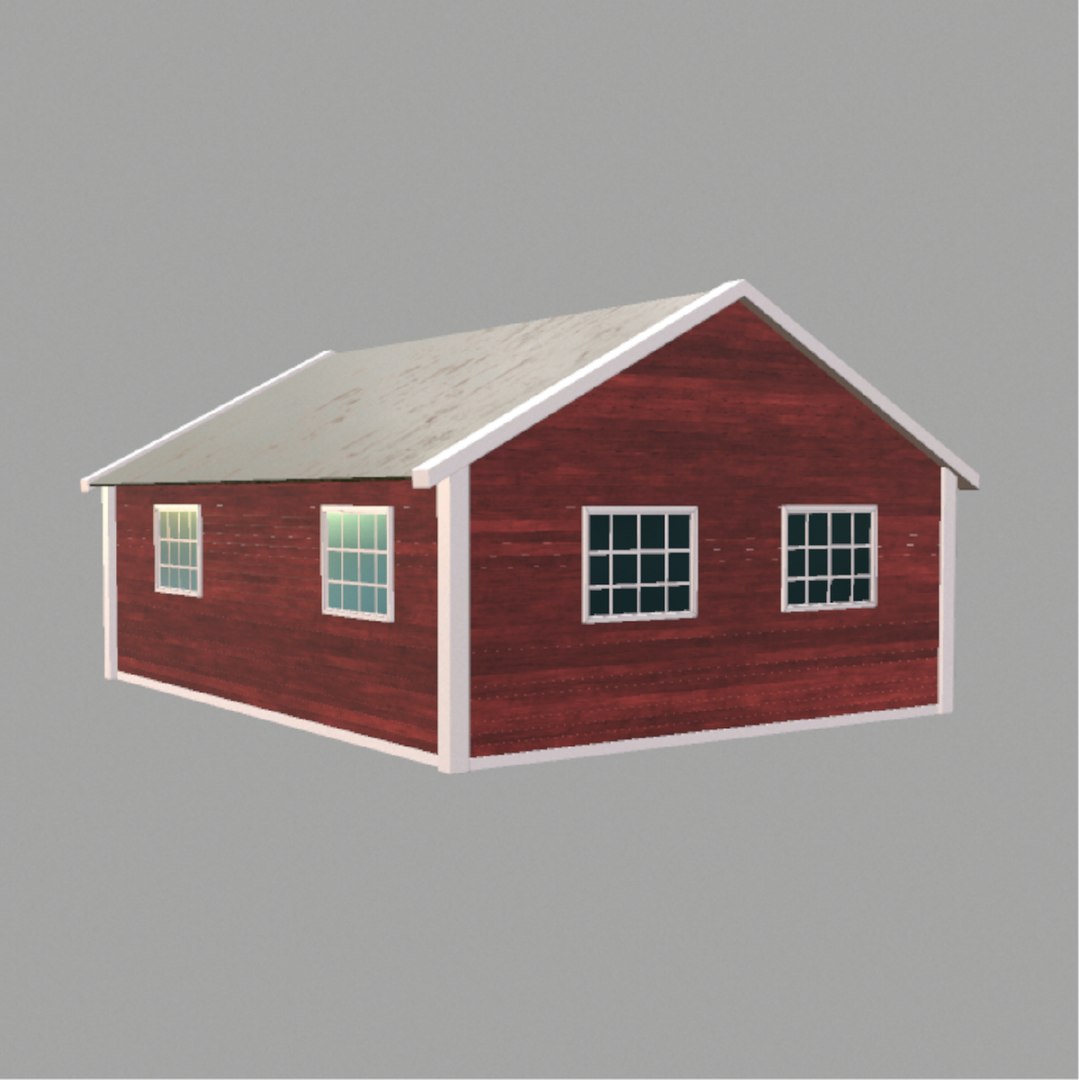 Red wooden house 3D model - TurboSquid 1537257