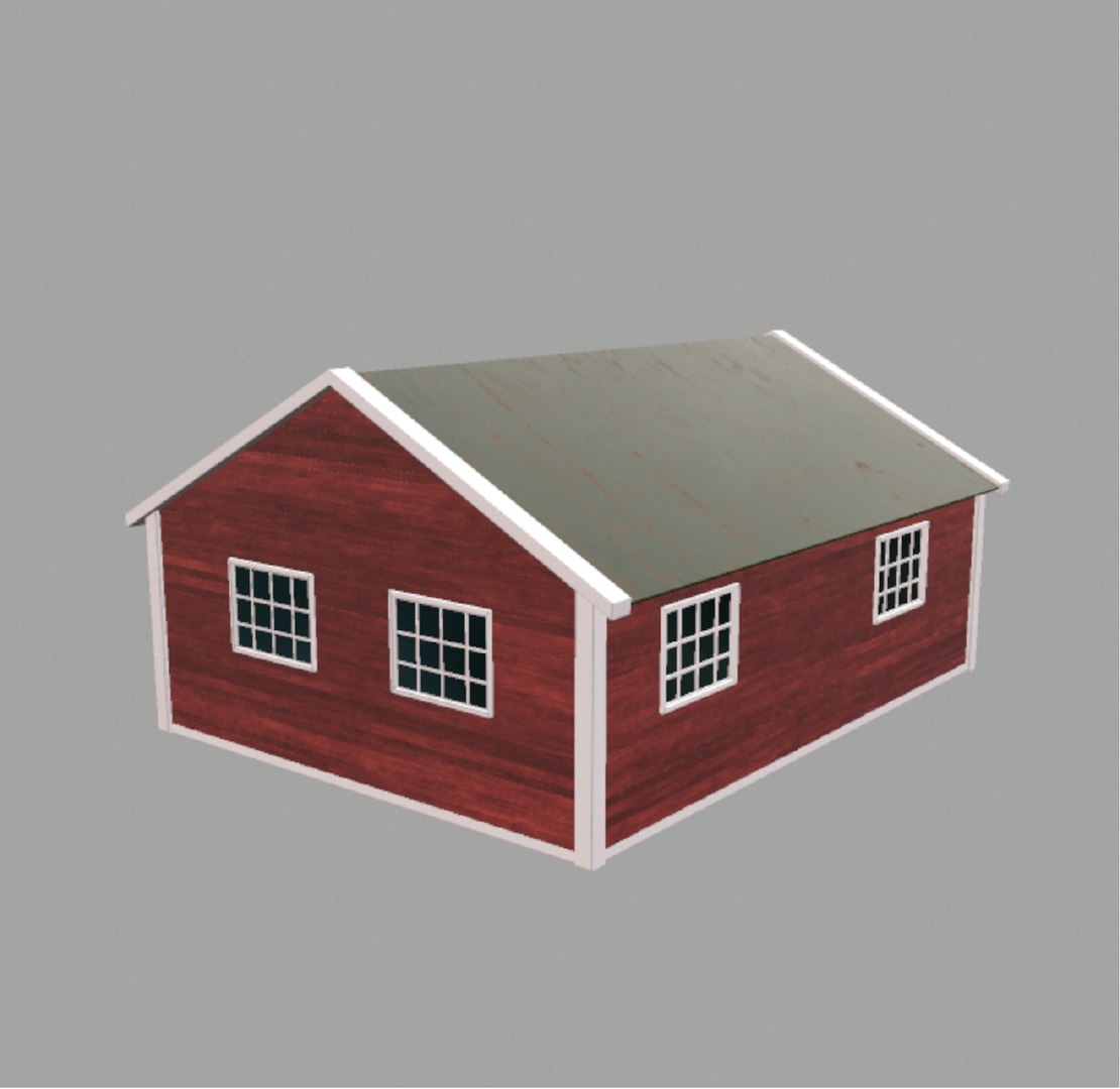 Red wooden house 3D model - TurboSquid 1537257