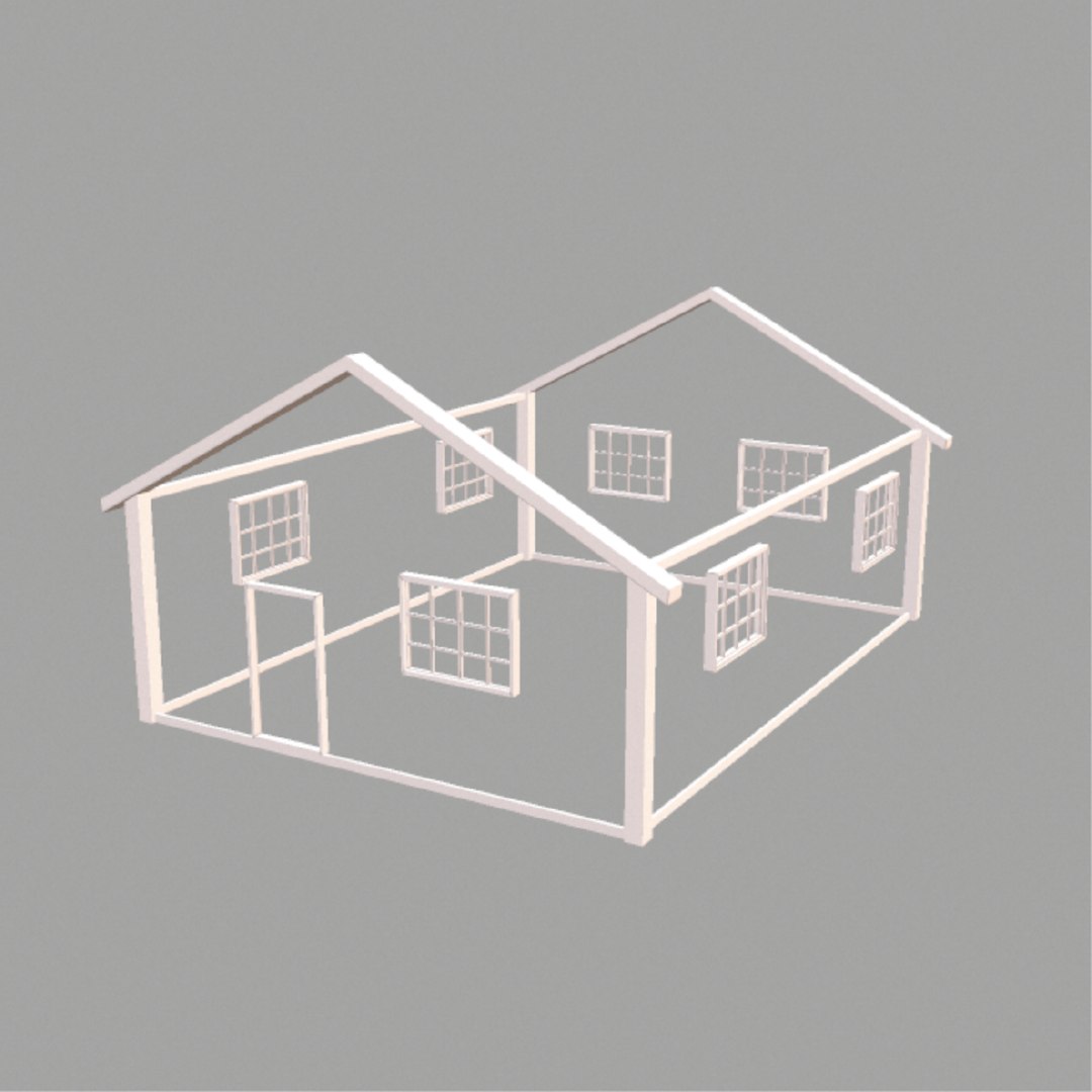 Red wooden house 3D model - TurboSquid 1537257