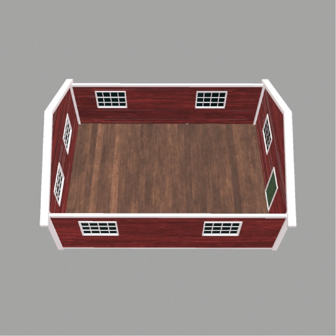 Red wooden house 3D model - TurboSquid 1537257