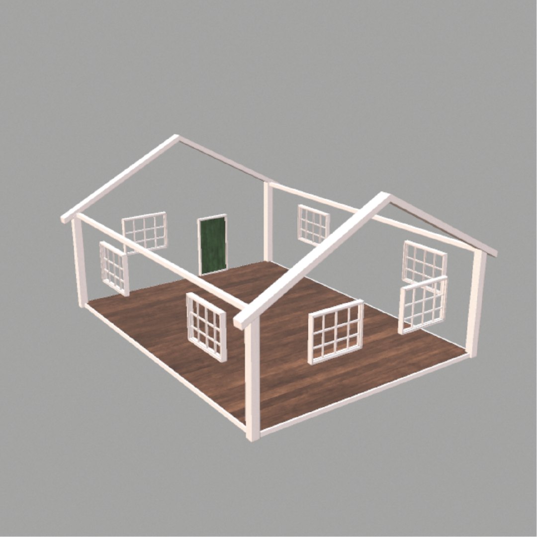 Red wooden house 3D model - TurboSquid 1537257
