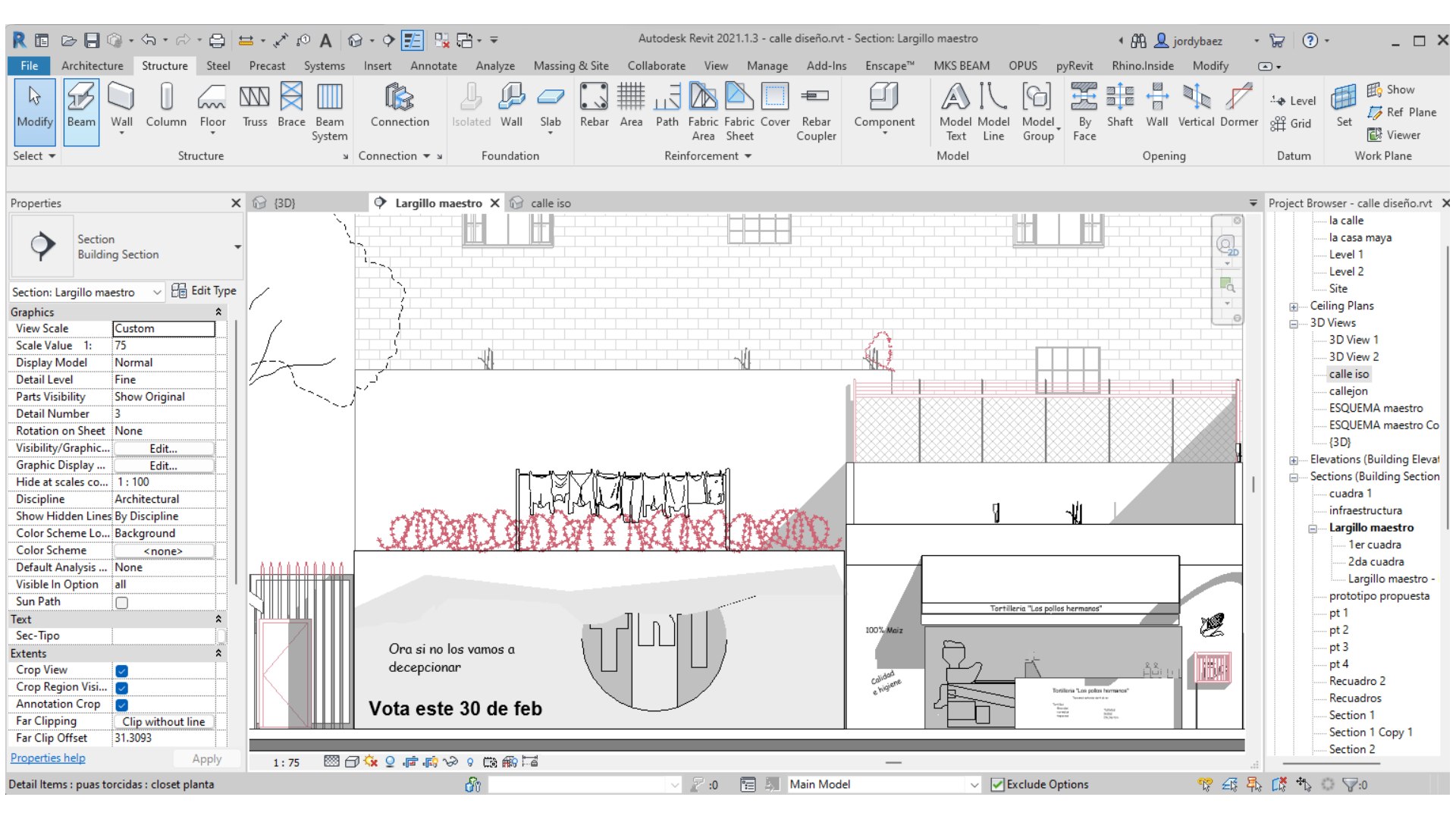 3D REVIT - calle mexicana latin street model - TurboSquid 2002309