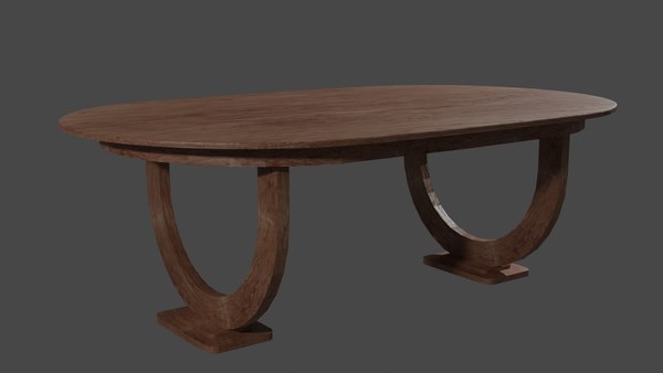 3D Oval Shaped Dining Table model - TurboSquid 1843907