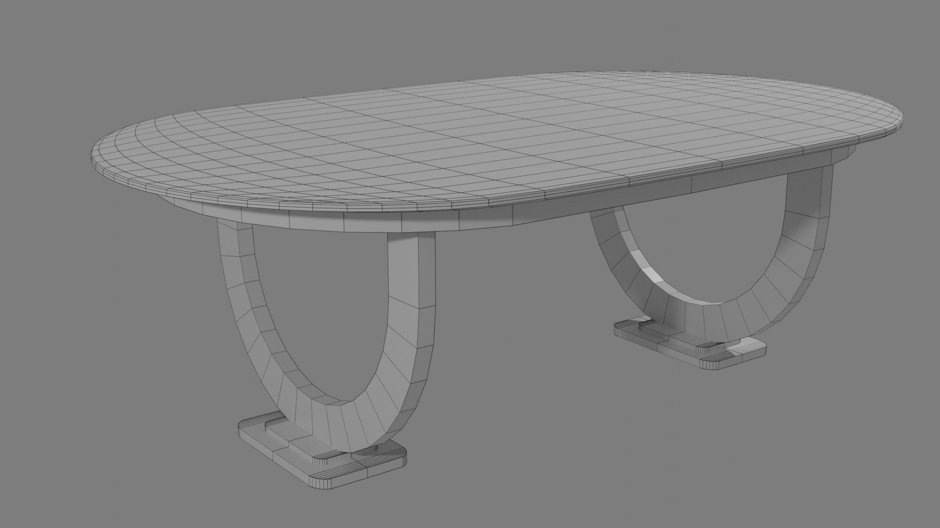 3D Oval Shaped Dining Table Model - TurboSquid 1843907