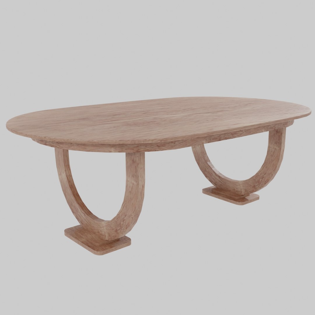 3D Oval Shaped Dining Table Model - TurboSquid 1843907