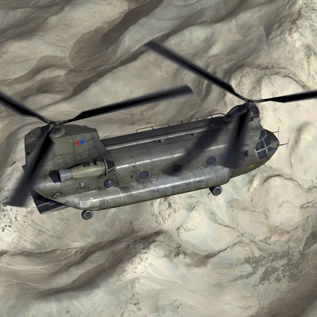 3d Model Raf Hc4 Chinook Helicopter