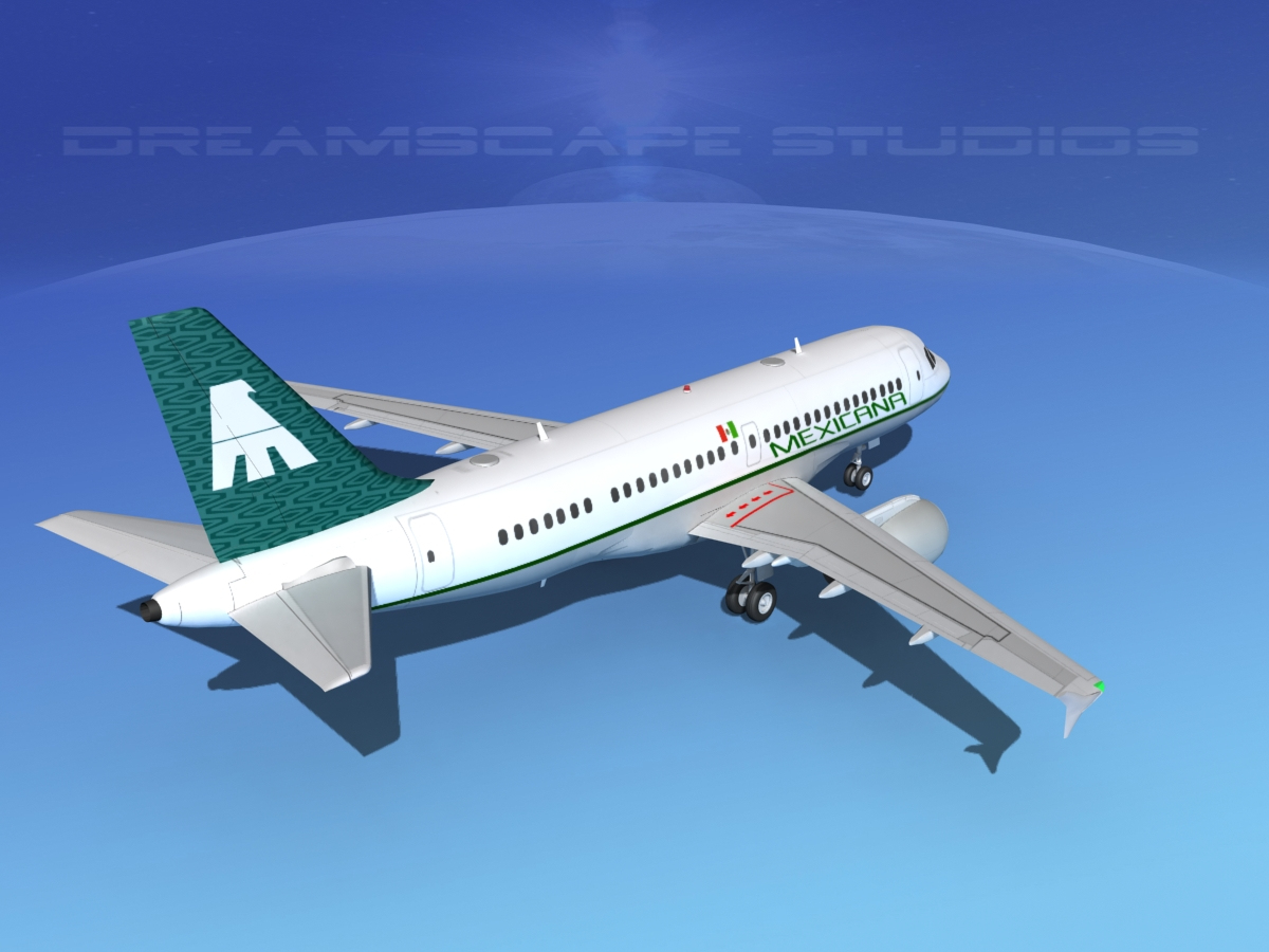scale airbus a319 airliner 3d model
