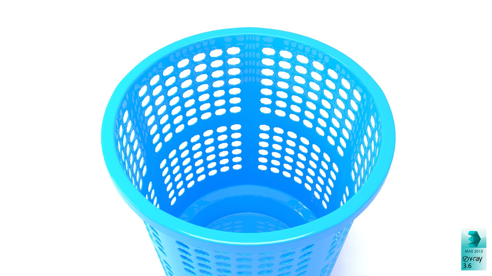 Plastic Dustbin Shiny Blue Model - TurboSquid 1960672