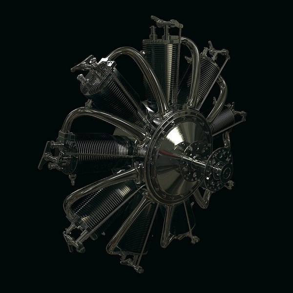 ww1 rotary engine obj