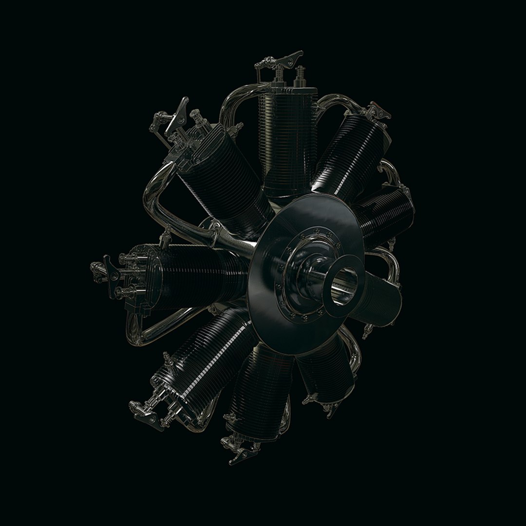 Ww1 Rotary Engine Obj