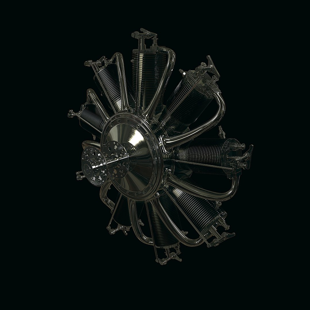 Ww1 Rotary Engine Obj