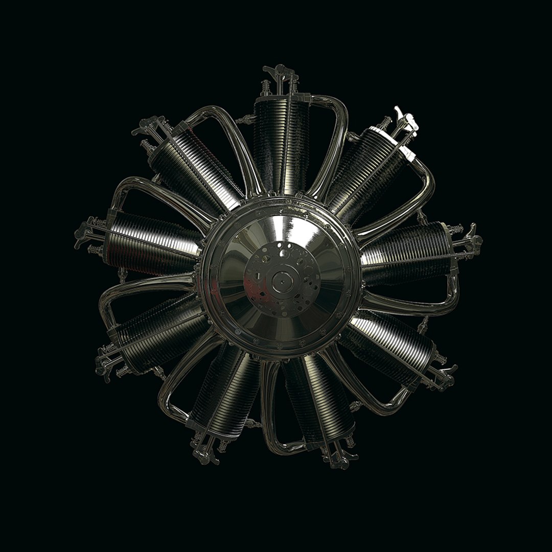 Ww1 Rotary Engine Obj