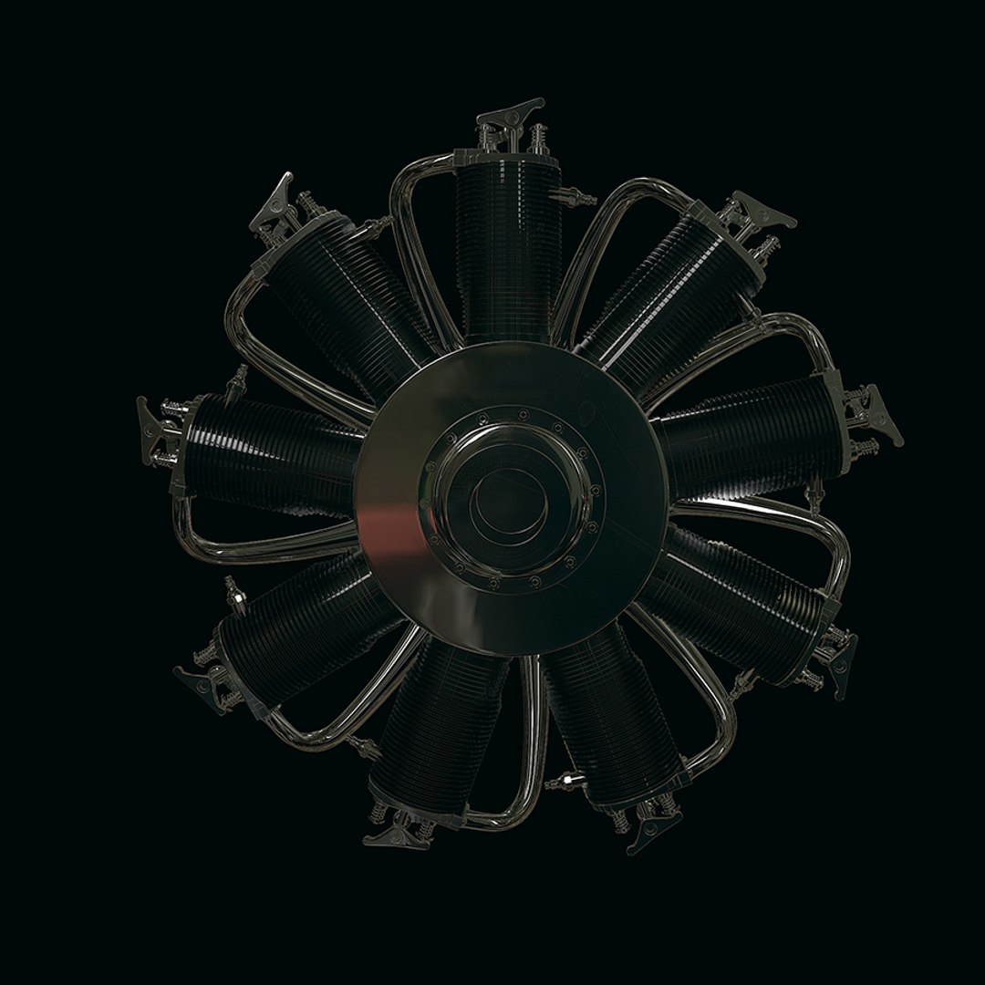Ww1 Rotary Engine Obj