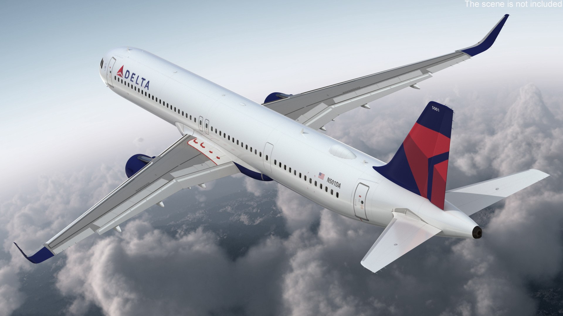 3D Model Delta Air Lines Airbus A321 NEO With Interior - TurboSquid 2388712