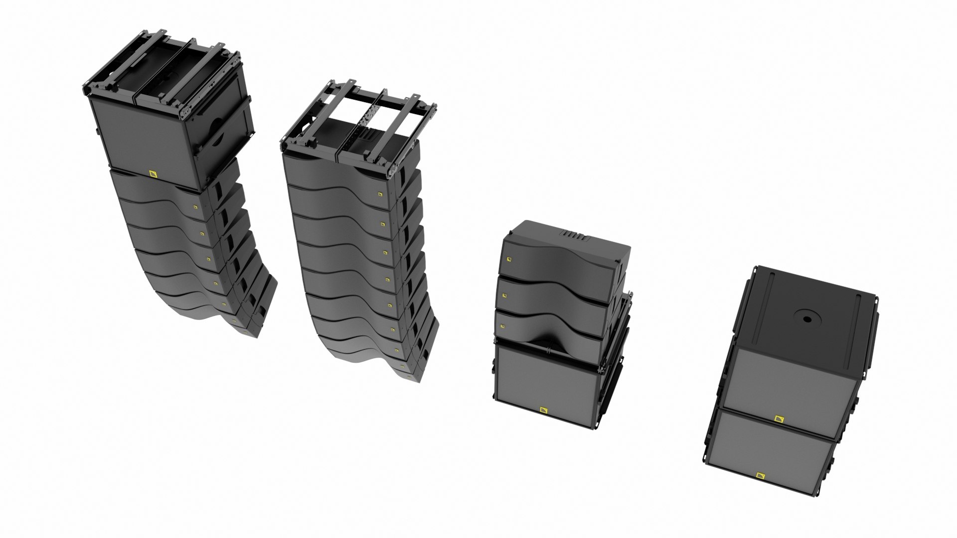 3D Concert Sound System Line Array L-Acoustics Kiva 2 Setup ...