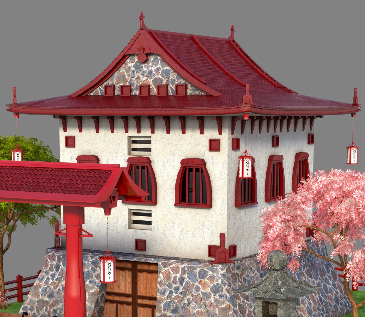 3D Japan Japanese House Model - TurboSquid 1340345